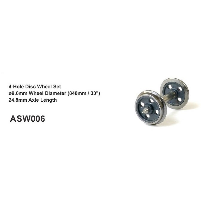 SDS Models 9.6 x 24.8mm 4 Hole Disc Wheels (12 axles) ASW006 ...