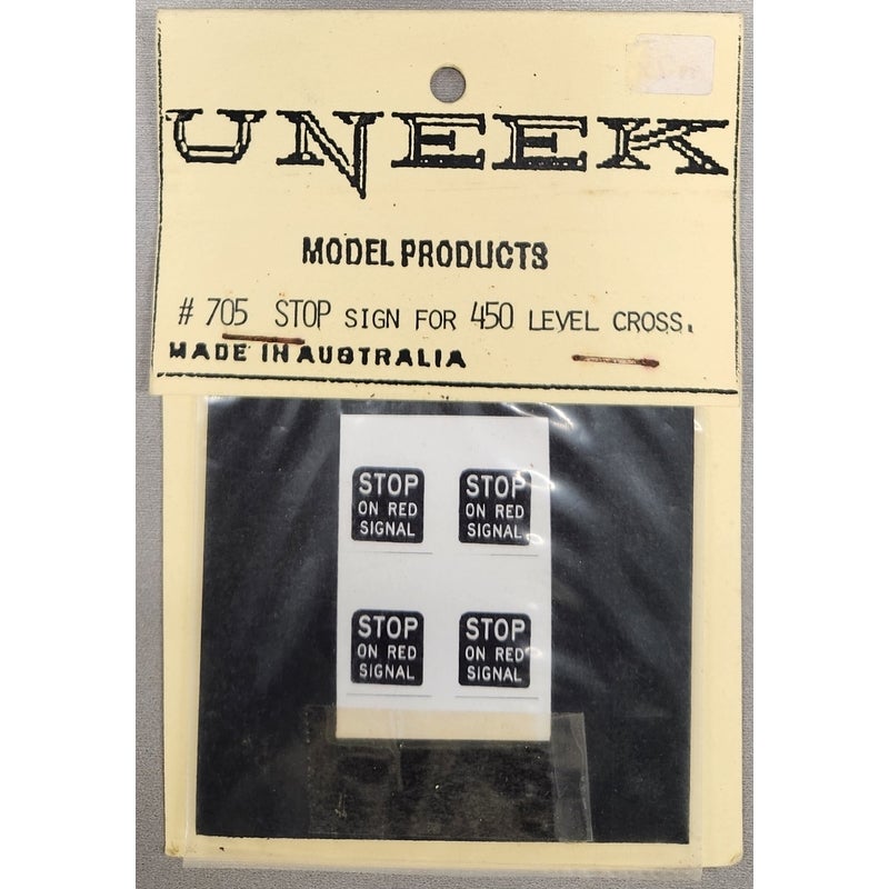 Uneek 705 HO Scale Stop On Red Signal Signs (4) | ScaleModelCo Hobby Centre