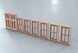 ModelOkits 7mm O Scale Laser cut Sash Windows & Doors (Lasercut ...