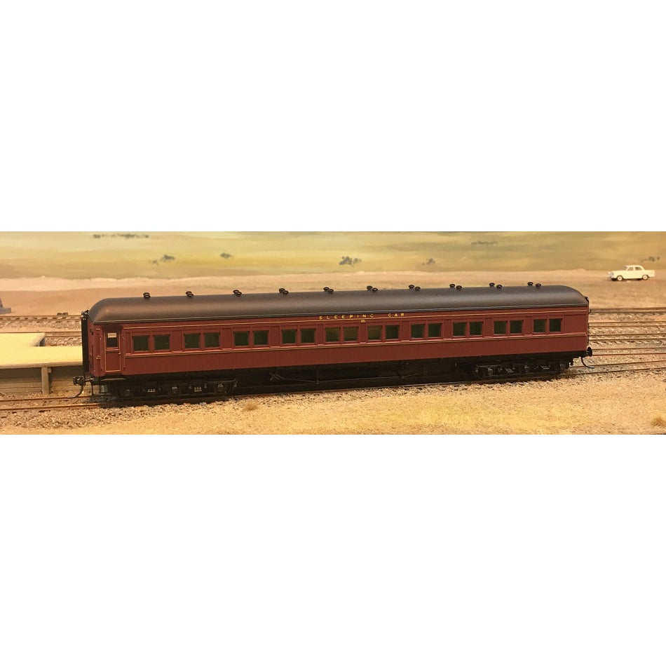 Eureka Models HO MAL 614 - 12 Wheel Sleeping Car Indian Red Grey Roof ...