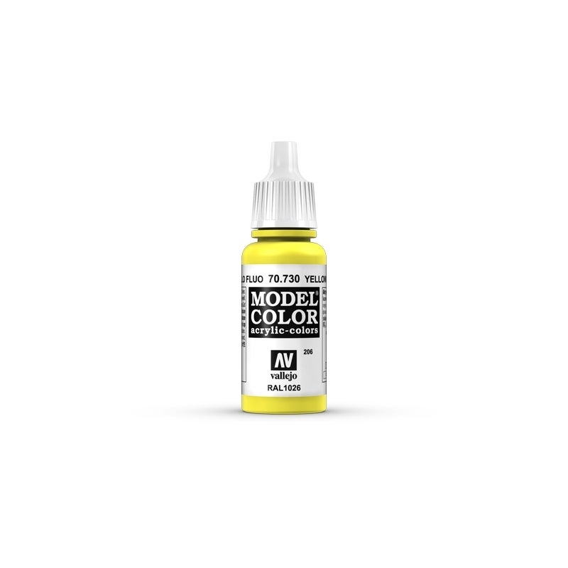 Vallejo 70.730 Model Colour #206 Fluorescent Yellow 17 ml Acrylic Paint ...